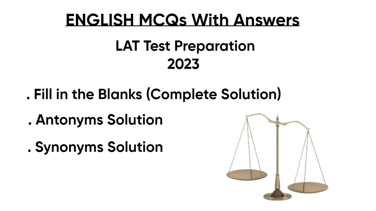 English MCQs with Answers | LAT Test Preparation 2023 | LAT November ...