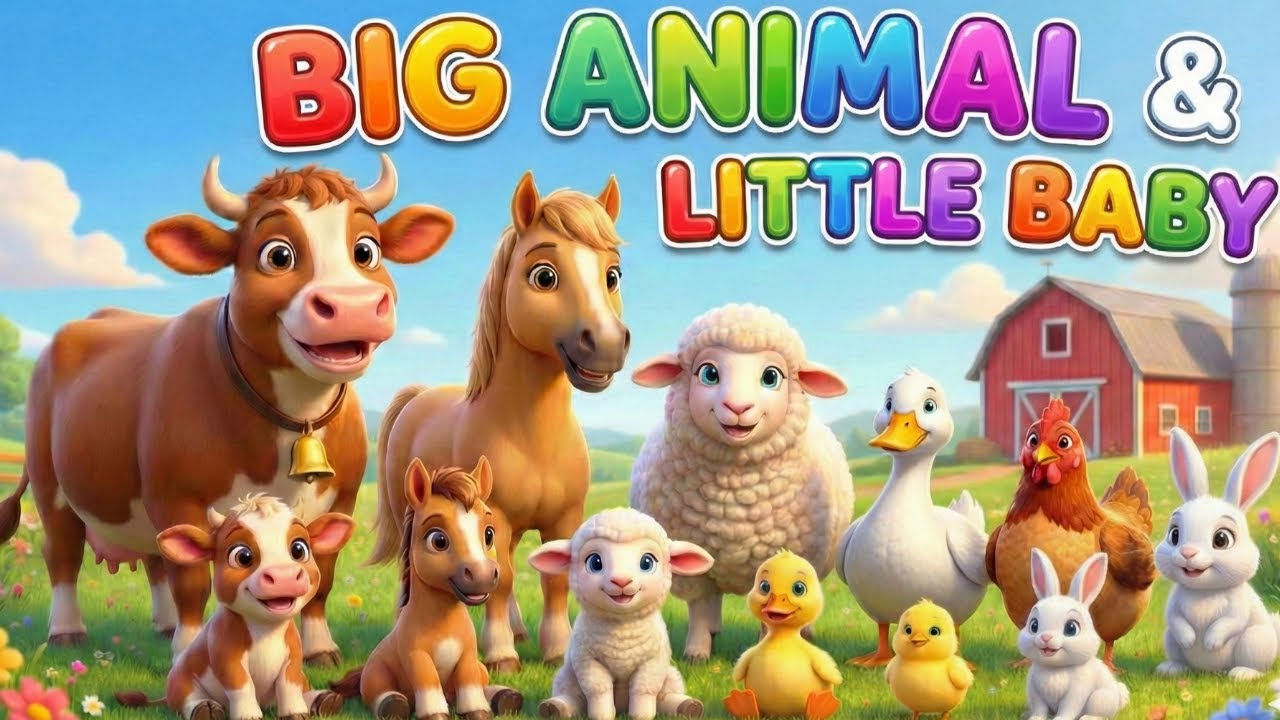 Big and Little Animals and Their Young Ones Song | Kids Rhymes - YouTube