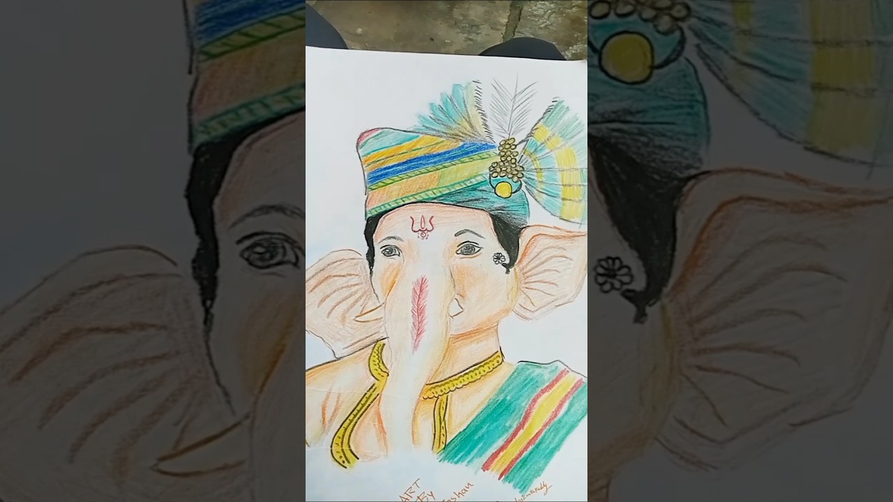 the drawing of Vinayaka how to draw the drawing of Ganesh step by step ...