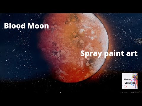 A Blood moon spray paint art - YouTube