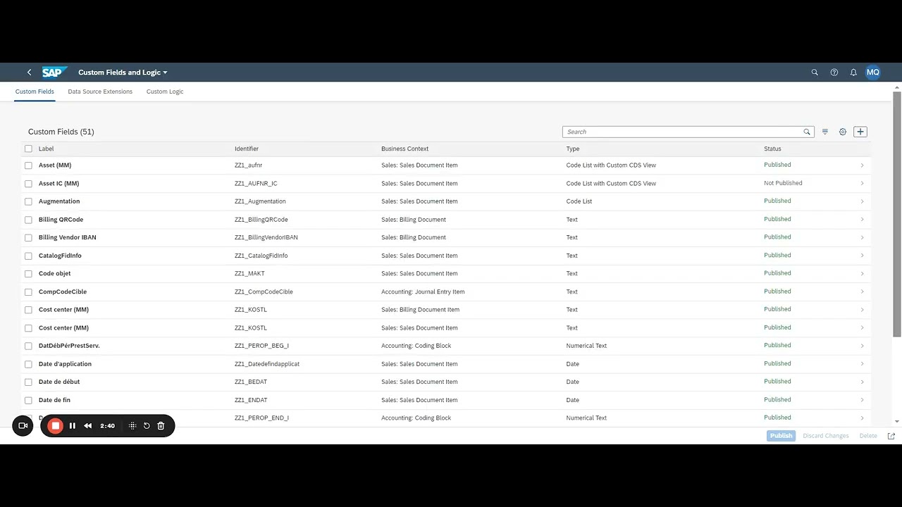 How to create a custom field with Custom Field and Logic in SAP - YouTube