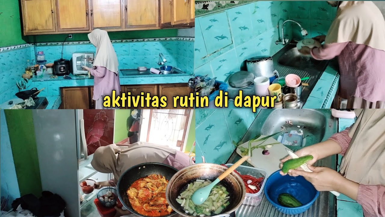 Aktivitas rutin IRT di dapur ~beberes~masak menu simple ayam saos bumbu ...