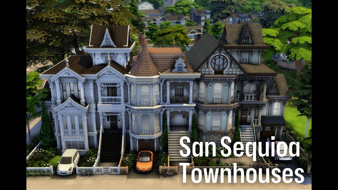 San Sequoia Townhouses - Sims 4 Speed Build - YouTube