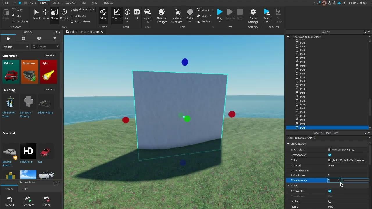 Strange roblox studio glass material bug! - YouTube