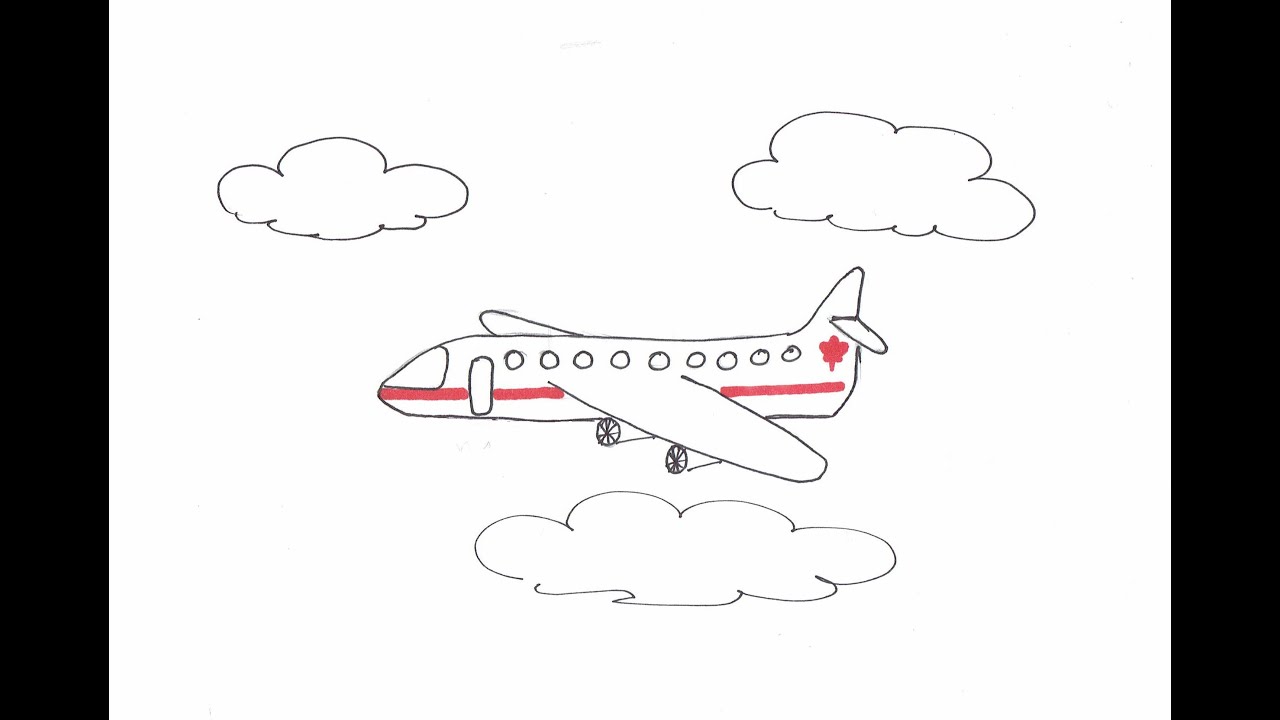How to draw an Airplane. Directed drawing for kids. - YouTube
