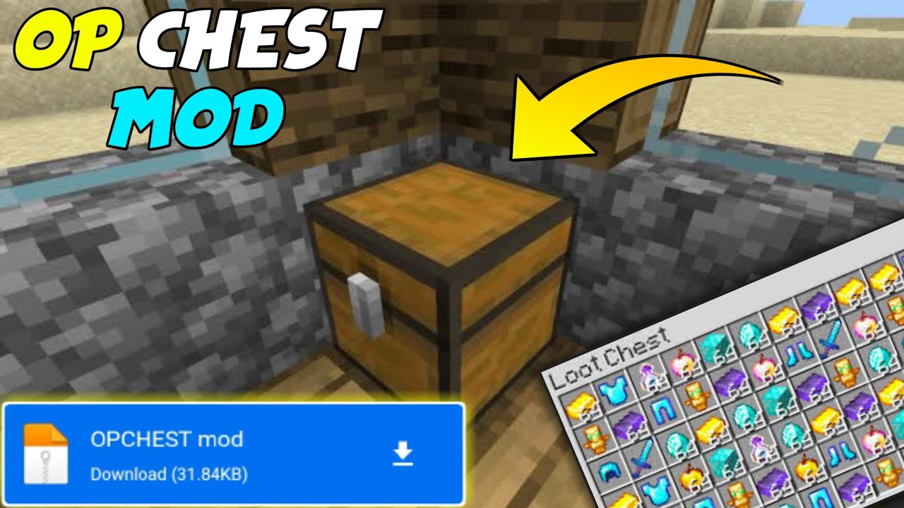 Download Minecraft But Chest Gives Op Loot mod For Minecraft pe 1.18 ...