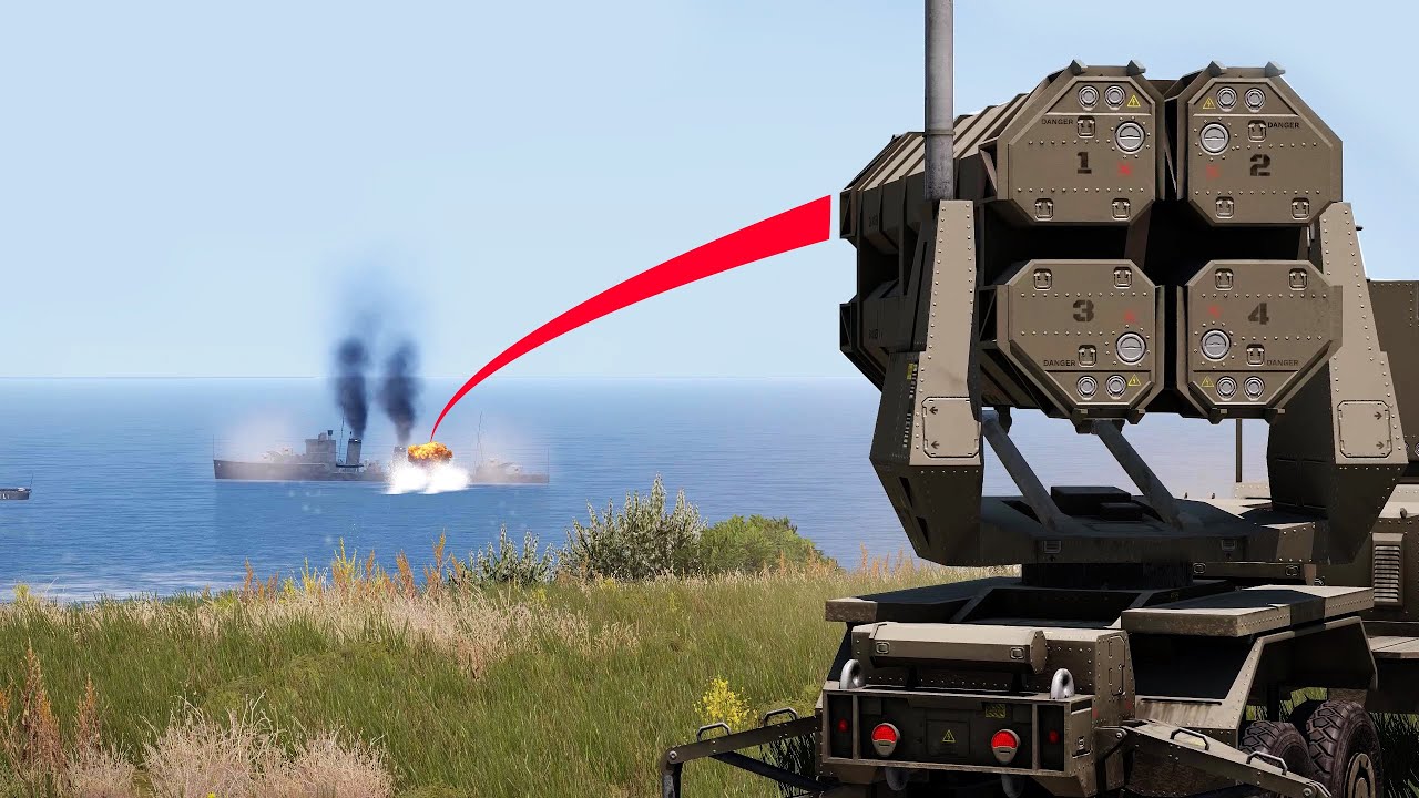 HIMARS Rocket System vs Russian Battleship - Enemy's navy attack ...