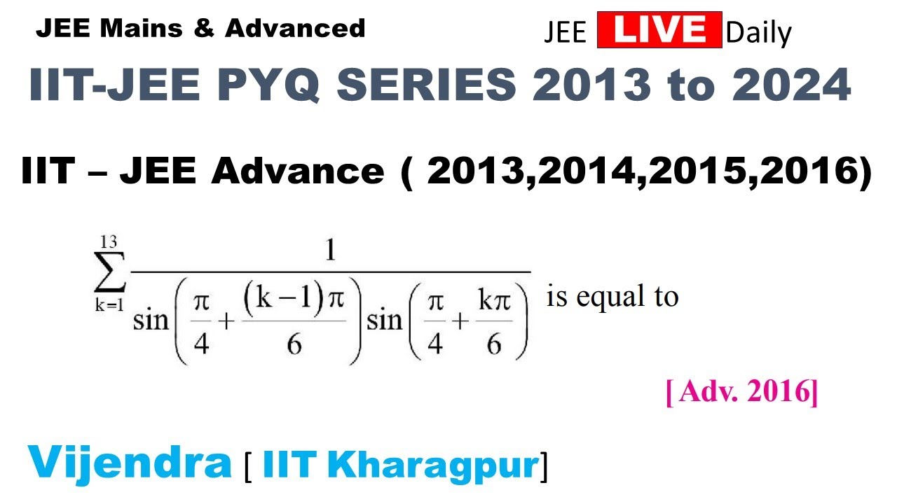 IIT - JEE Advance ( 2013,2014,2015,2016) TRIGONOMETRY Question . IIT ...