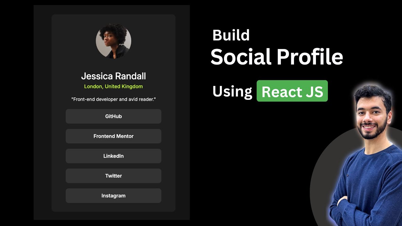 Build Your Social Links Profile With React Using JSX | Frontend Mentor Tutorials - YouTube