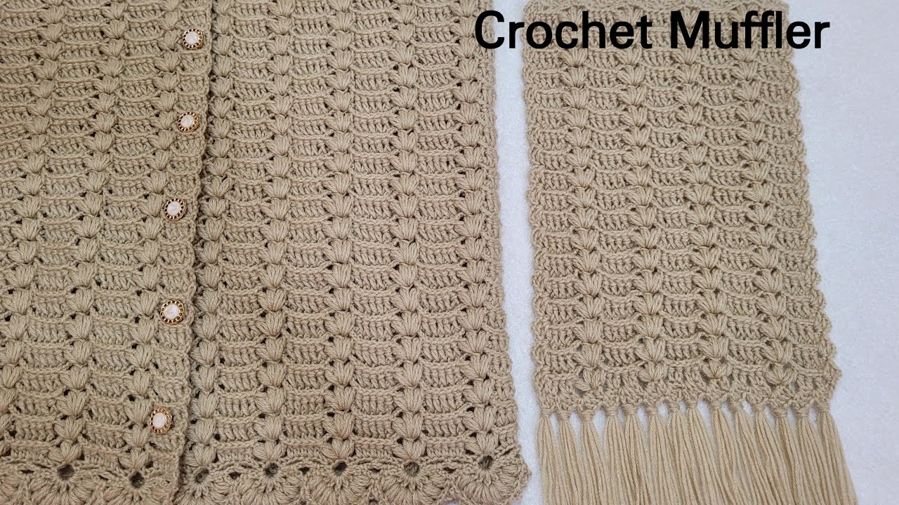 Crochet Woollen Muffler || Crochet Scarf || Crochet Shawl || क्रोशिये ...