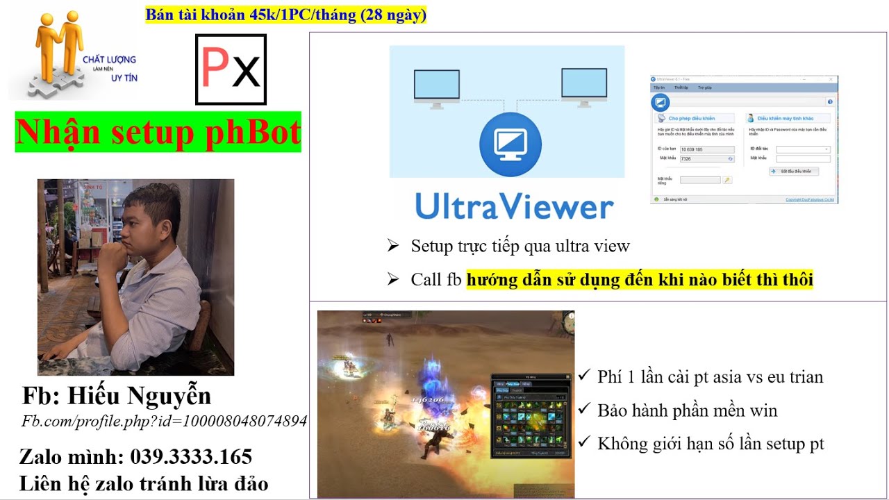 Hướng dẩn cài đăt Phbot dành cho sever VTC, AE mua tài khoản Phbot liên hệ mình nhá zalo 039 ...