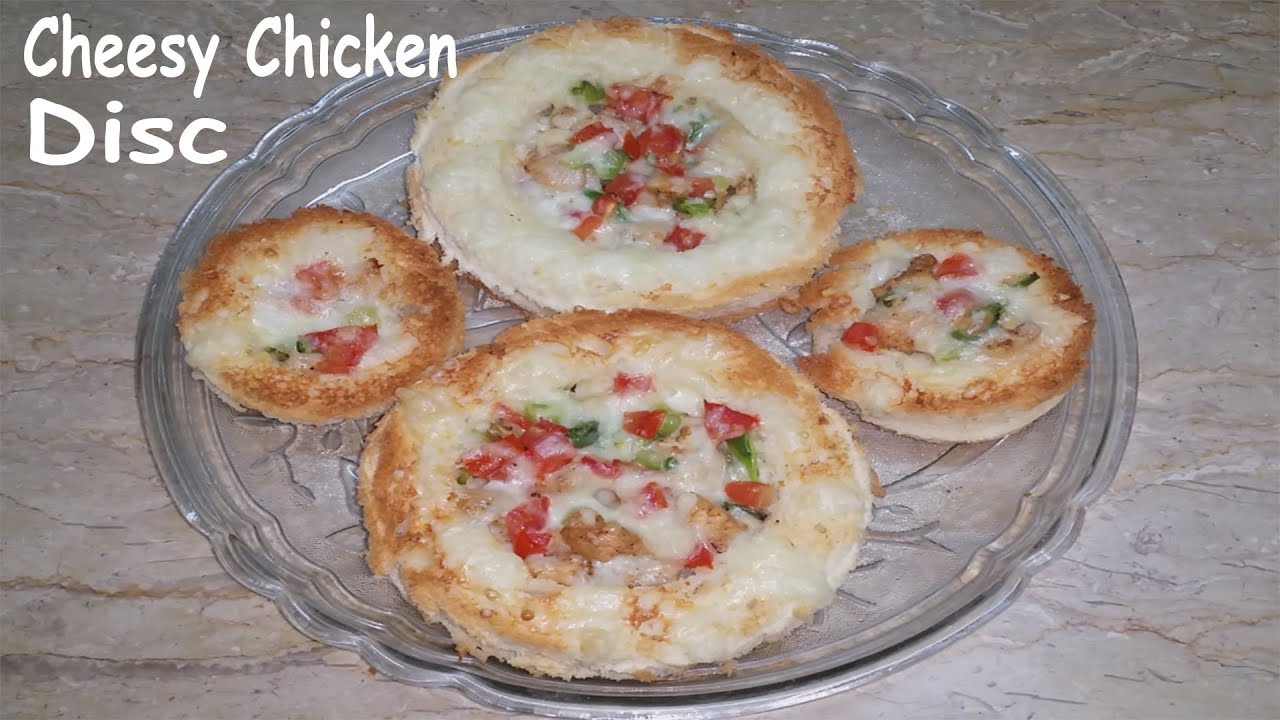 Cheesy Chicken Disc Recipe | Crispy Cheesy Chicken Bread Disc | Ramadan ...