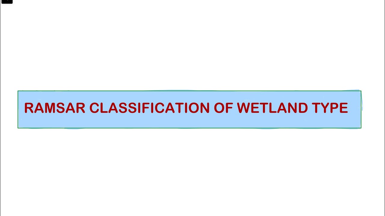 6. RAMSAR CLASSIFICATION OF WETLAND TYPE / SEM 5 / PAPER 1 - AQUATIC ...