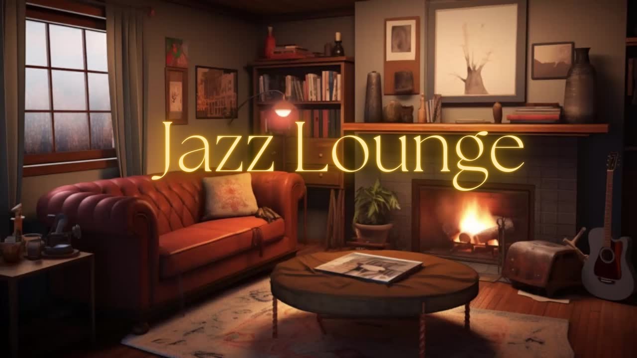 Jazz Lounge - One Hour of Immersion, Cozy Fireplace, Rainy Day and ...