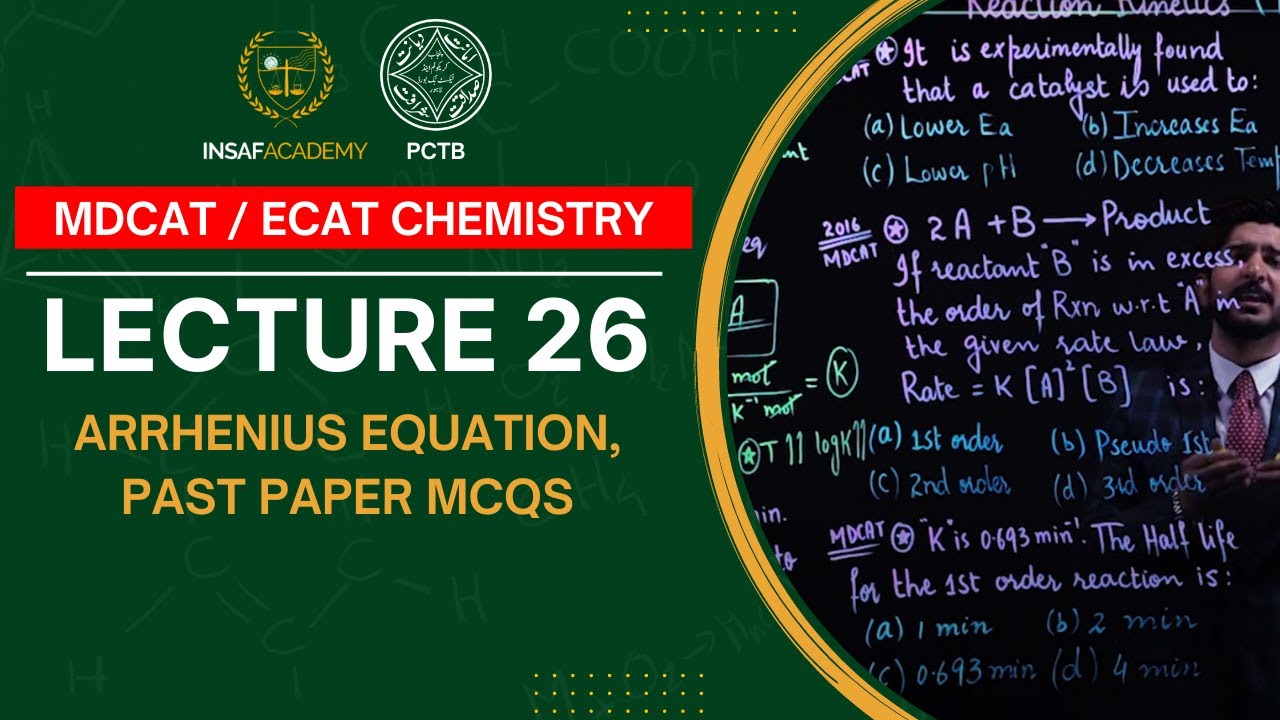 Chemistry MDCAT / ECAT | Lecture 26 | Arrhenius Equation, Past Paper ...