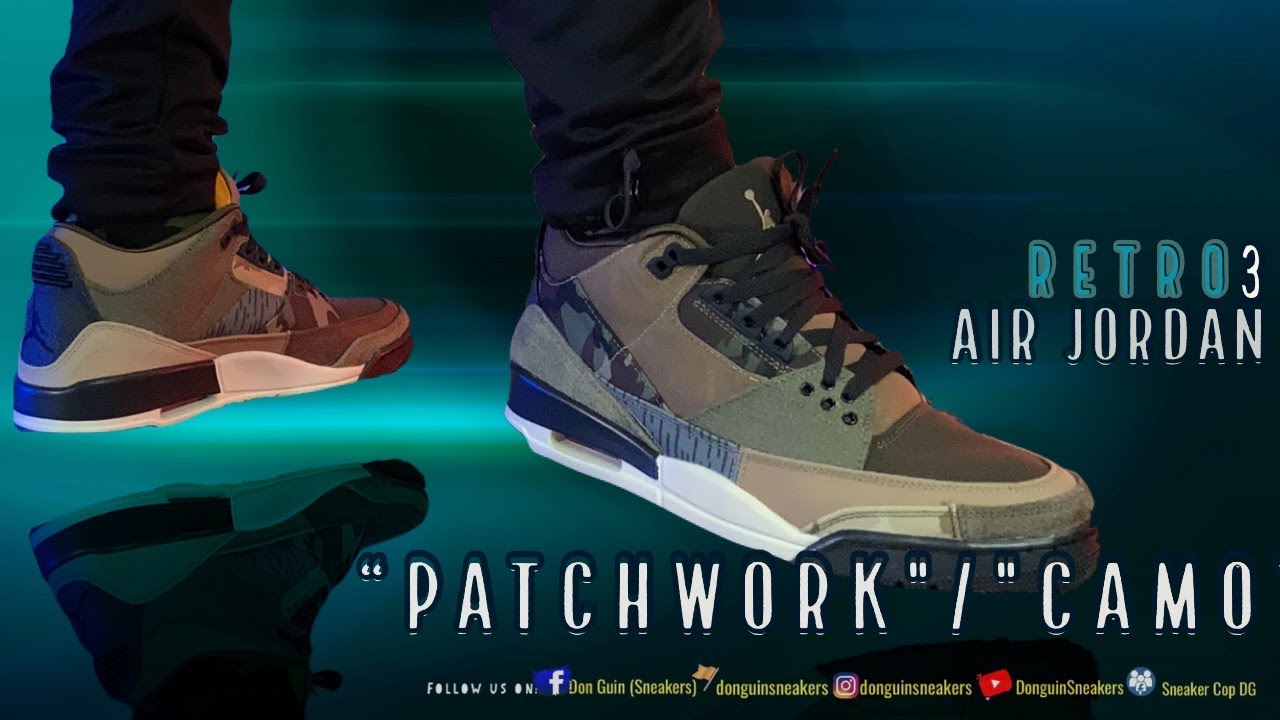 AIR JORDAN RETRO 3 "PATCHWORK CAMO" DETAILED LOOK & ON-FOOT - YouTube