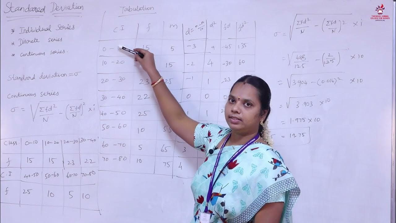 Standard Deviations - Continuous Series Problem | Mathematics | E- Learning - YouTube