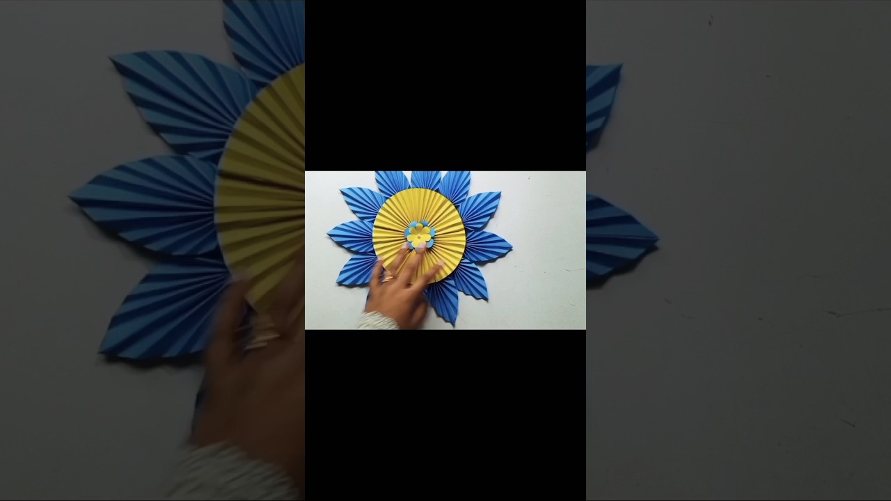 How to make beautiful paper flower # easy paper wall hanging # kagojer ...