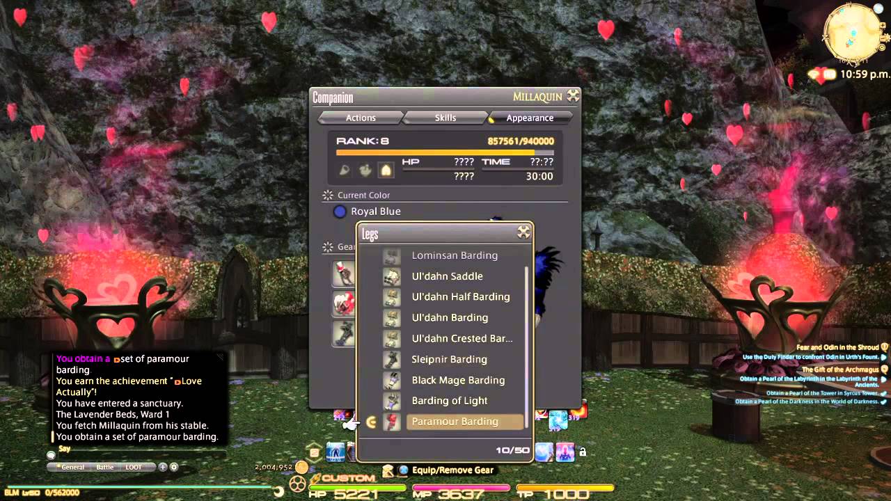 FFXIV A REALM REBORN VALENTINE DAY EVENT PARAMOUR CHOCOBO BARDING - YouTube