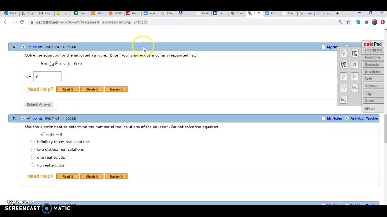 Webassign Subscript button - YouTube