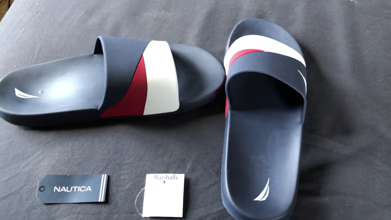 Nautica men’s slides size 12 - YouTube