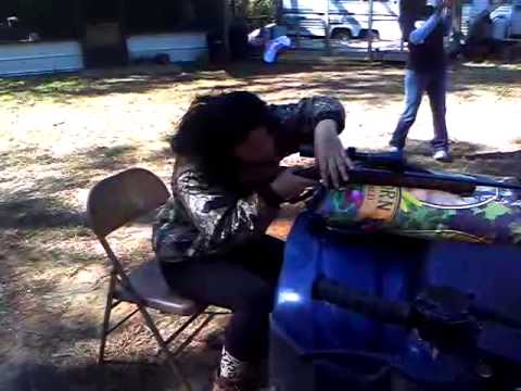 Tiffany Shooting a 243 (first time bullseye) Thanksgiving '12 - YouTube