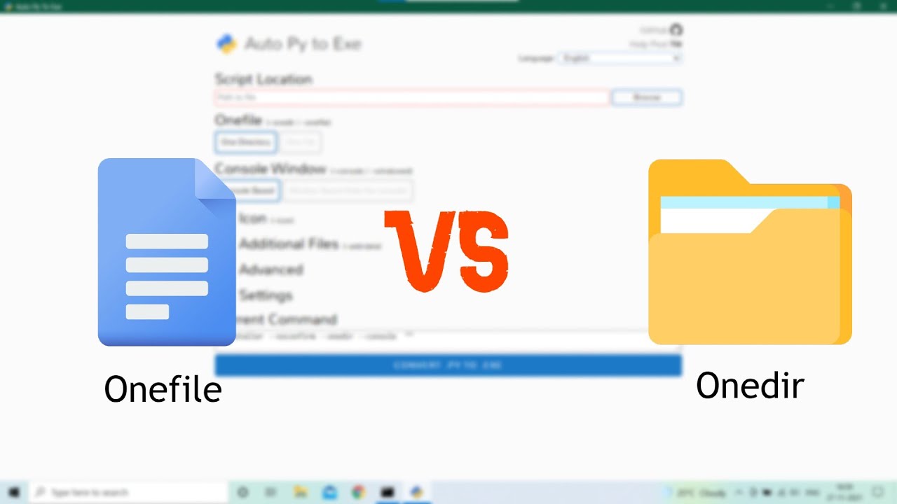 Onefile vs Onedir in pyinstaller autopytoexe - YouTube