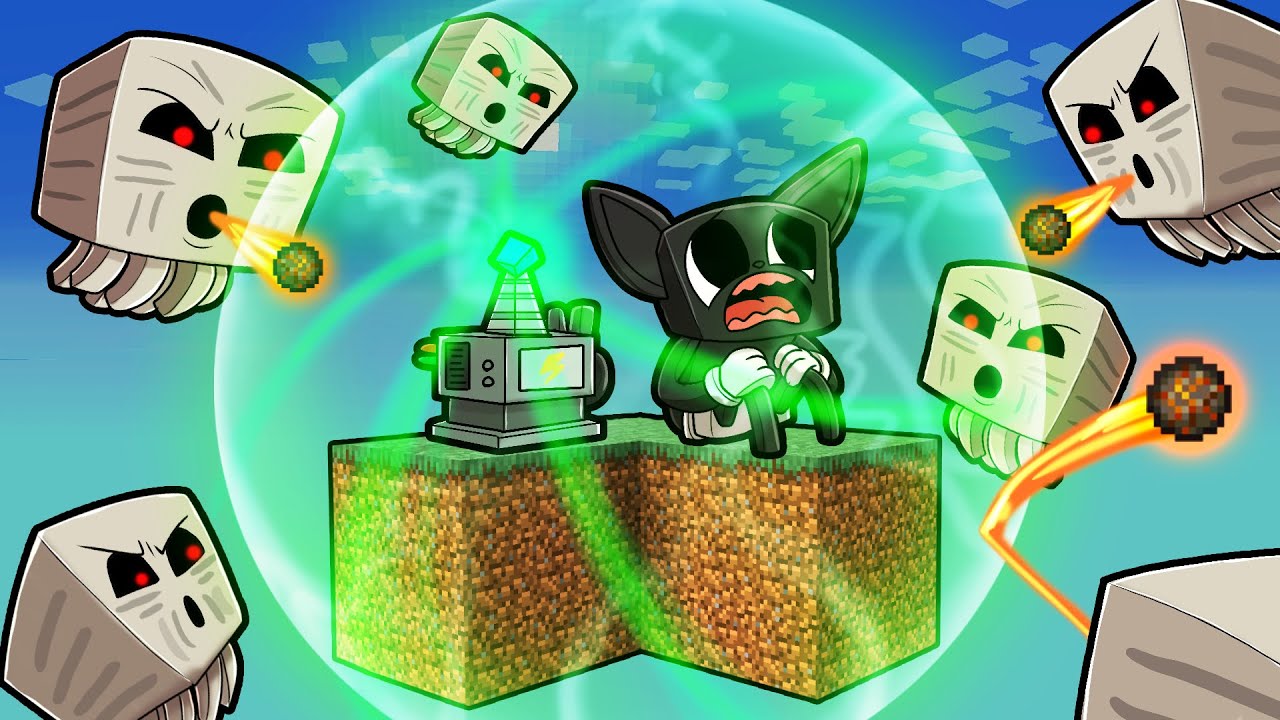 Baby Cartoon Cat Survives...SKYBLOCK with 200 MODS #4! (Minecraft ...