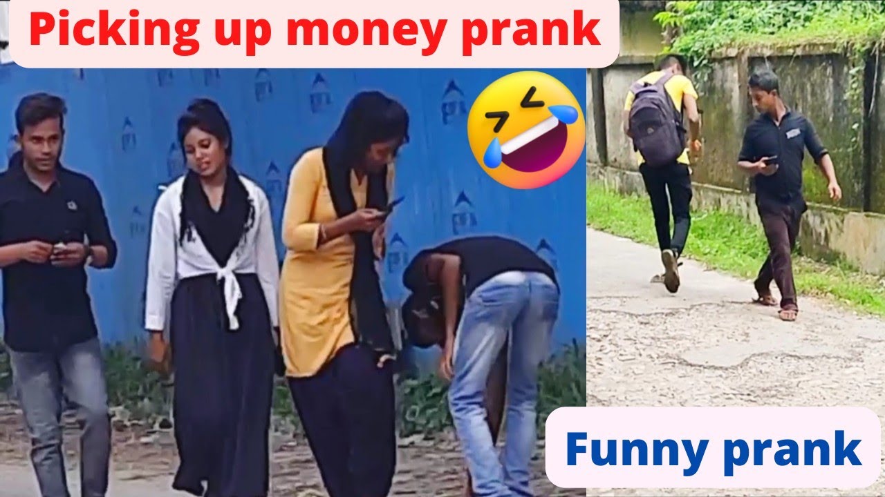 Picking up unknown Money prank 💸😂 Prank On Cute girls 🤣💥 - YouTube
