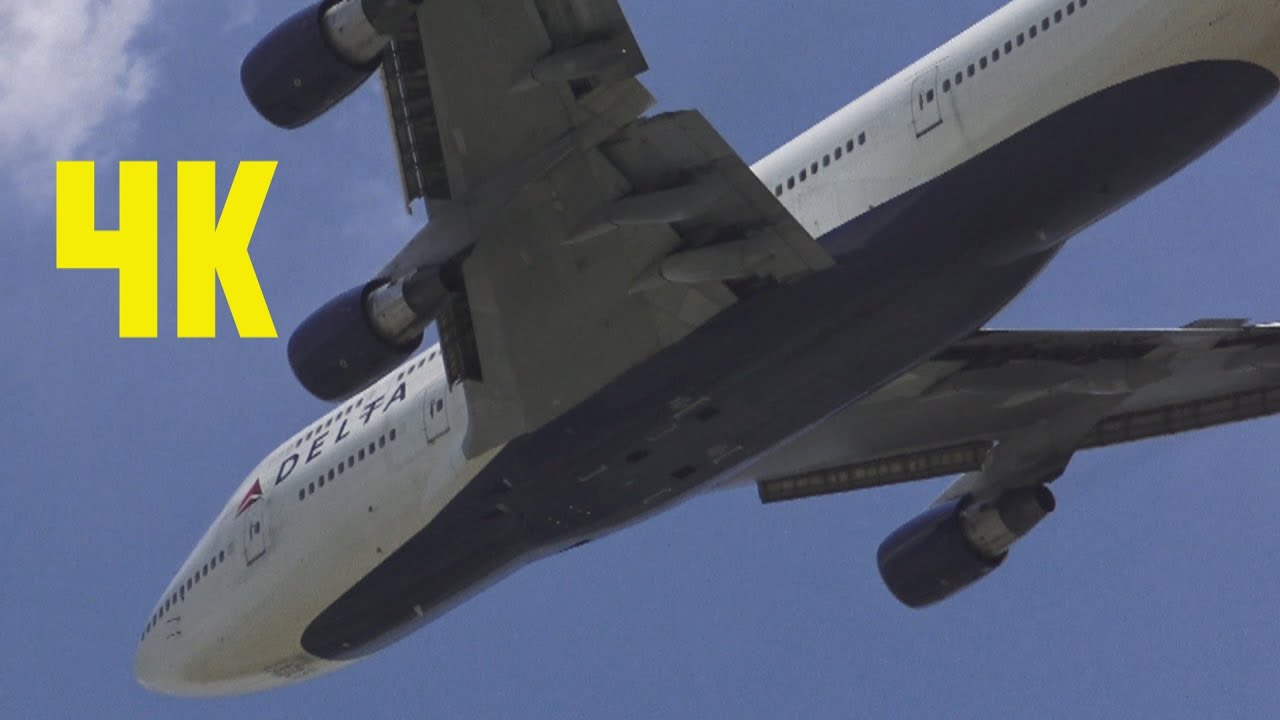 (4K) Delta Air Lines 747-400 Departing Detroit *Loud!* - YouTube