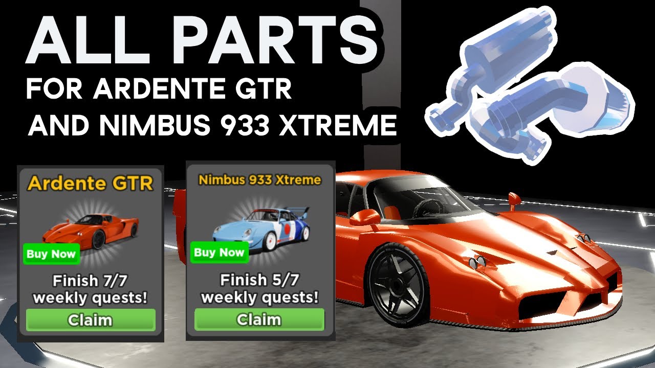 Roblox Drive World | All Parts Location For Ardente GTR (Ferrari FXX ...