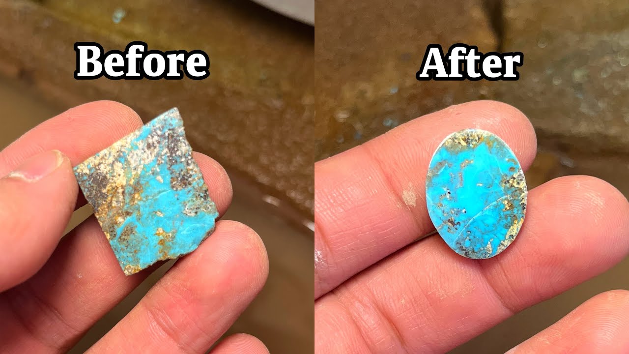 Cutting turquoise stone - YouTube
