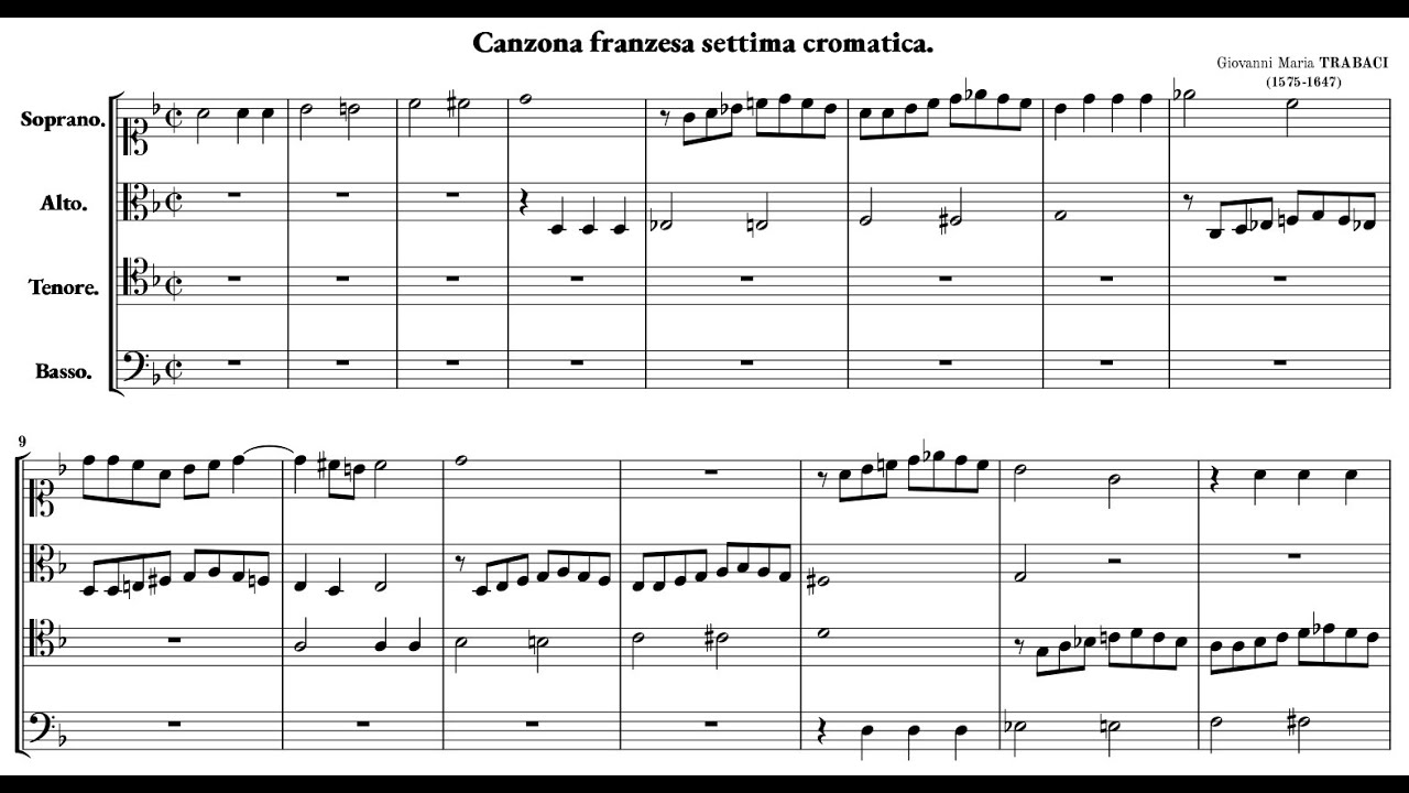 Giovanni Maria Trabaci - Canzona franzesa settima cromatica. {w/ score ...