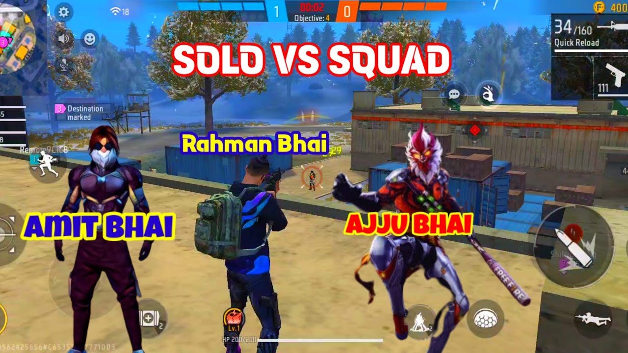 FREE FIRE GAMEPLAY | SOLO VS SQUAD | VIDEO DE FREE FIRE | ZS_GAMER ...