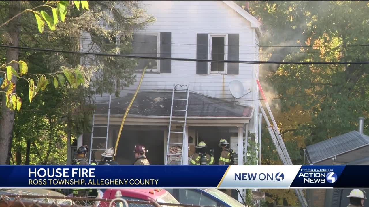 Firefighters battle Ross Township house fire - YouTube