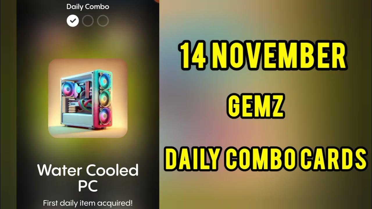 14 November Gemz daily combo cards | Today's gemz combo | gemz combo cards 14 November - YouTube