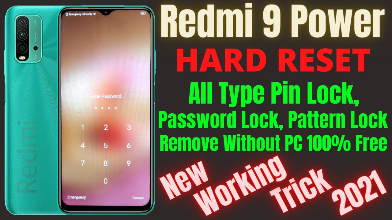 Redmi 9 Power Hard Reset ll All Type Password Lock, Pattern Lock Remove ...