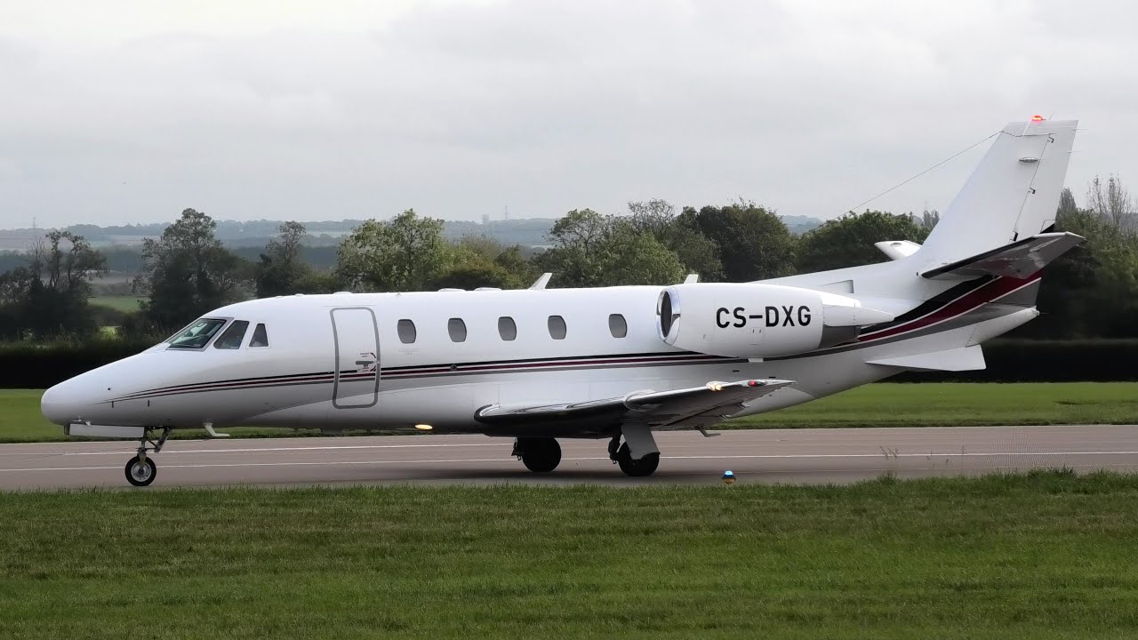 NetJets Europe Citation C560XL CS-DXG Departure at Cambridge Airport ...