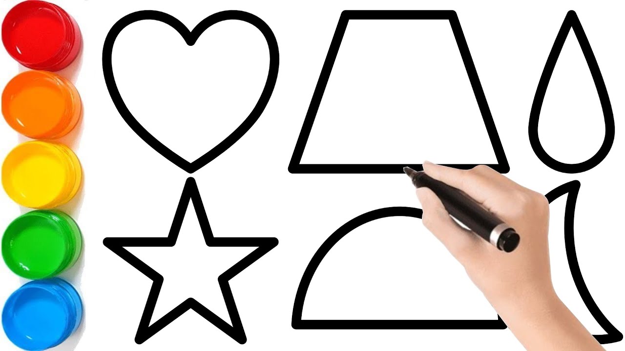 Learn Colorful Shapes for Kids | Easy Draw and Paint Shapes | Cape ...