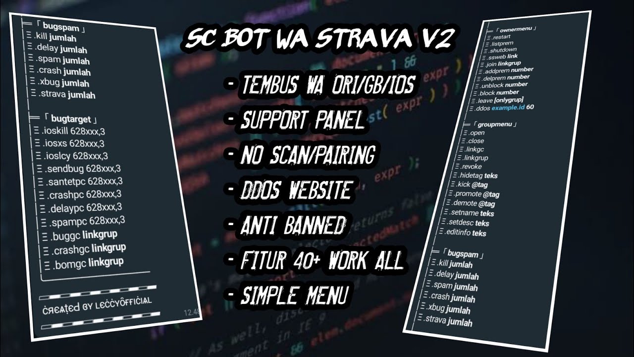 NEW? SCRIPT BUG | STRAVA V2 | DDOS WEB | TEMBUS WA ORI | SUPPORT PANEL ...