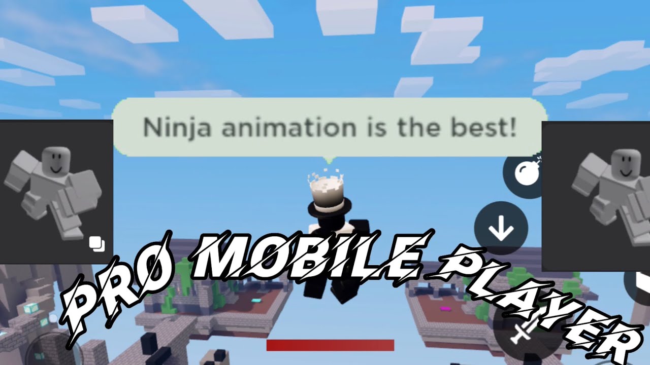 *PRO* Mobile Player Tries The Ninja Animation Package (Roblox Bedwars ...