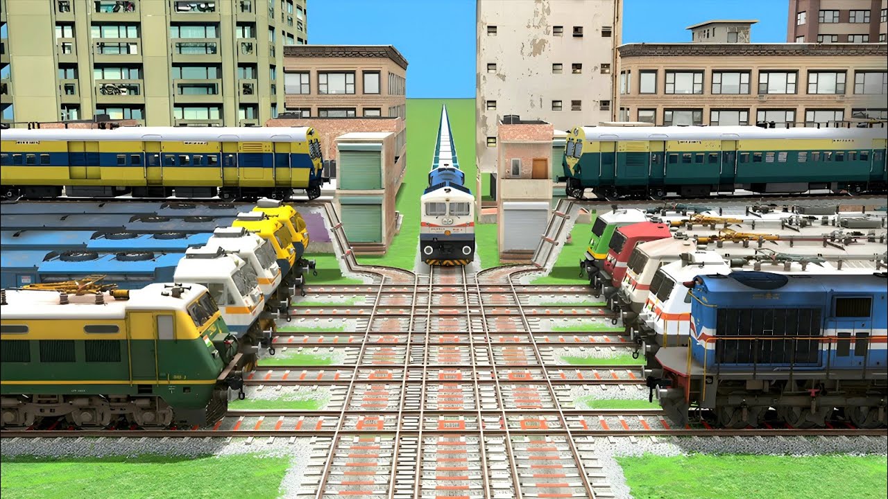 SIX DIAMOND💎TRACKS CROSSIN THRE TRAIN CROSSING BUMPY RAILROAD BEANG DRIVE - YouTube