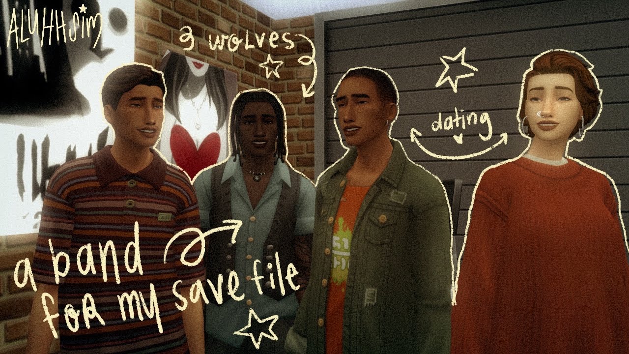 creating a band for my save📼🐺🎸the sims 4: cas speed build - YouTube