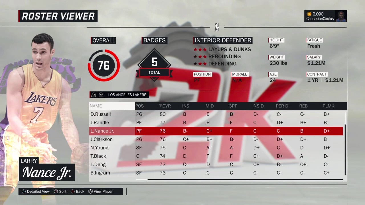 NBA 2K17 All Rosters, Grades and Ratings as of 3/15/17 - YouTube