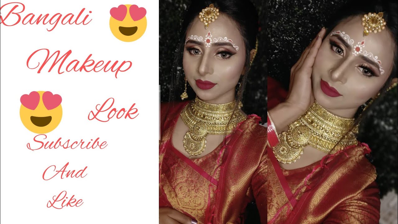 Bangali makeup look 🥰 beautiful Cut crease eyes makeup 🥰 bangali bridal ...
