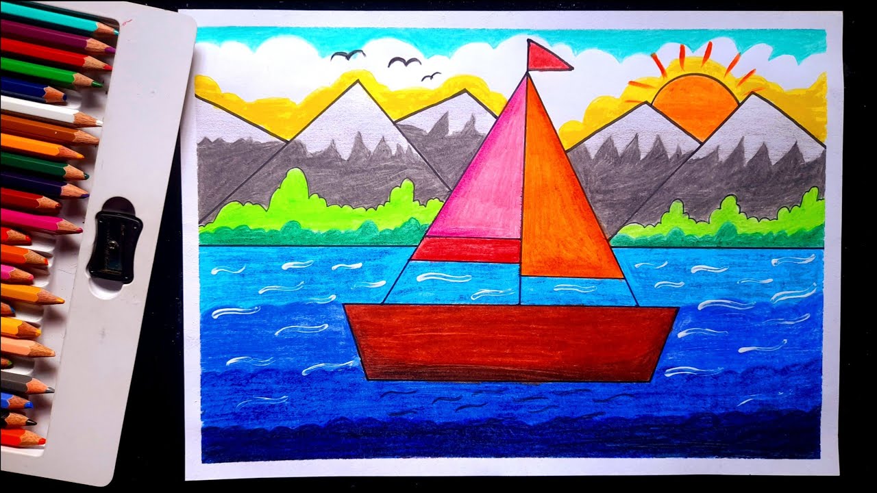 how to draw simple scenery | every scenery drawing | scenery drawing ...