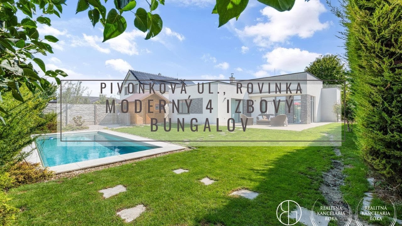 Moderný 4 izbový bungalov s bazénom, 581 m2, Pivonková ul., Rovinka ...