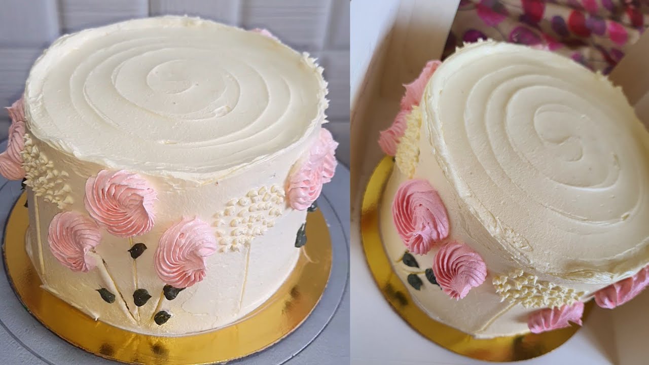 Cake Decorating With Toothpick || Butter Cream Cake Decorating - YouTube