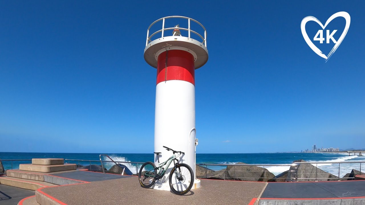 4K Lighthouse Bike Ride. Gold Coast Australia. Cycle Treadmill ...