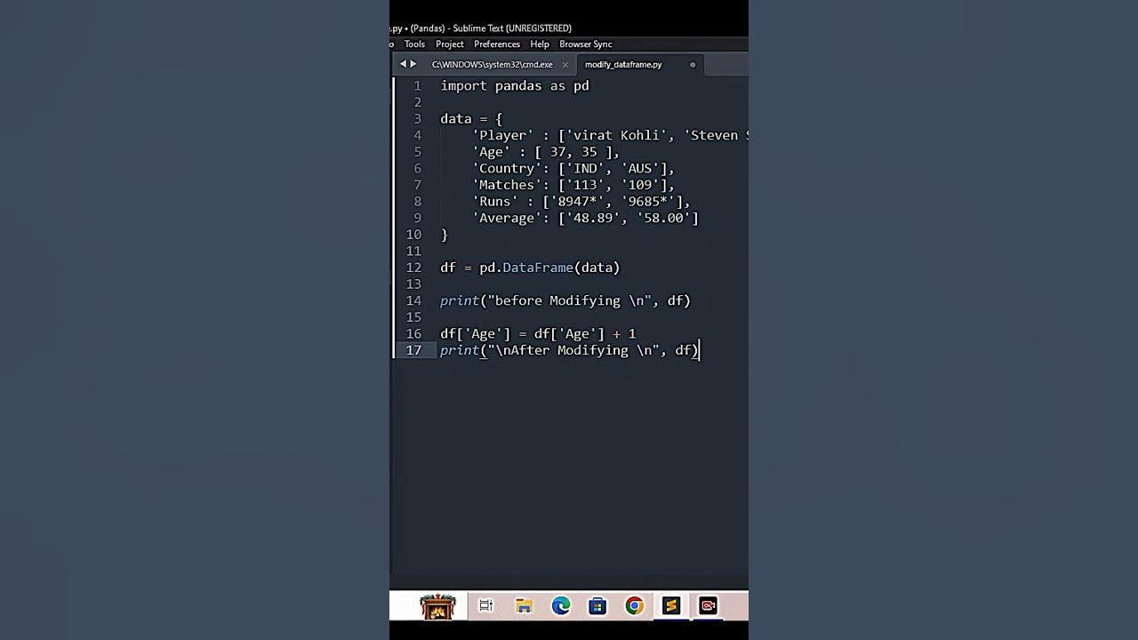 Modify Elements From Dataframe Using Pandas #python #coding - YouTube